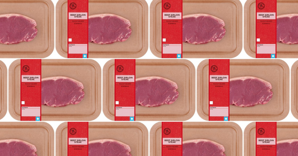 Sainsbury's packages steaks in cardboard to save 10m pieces of plastic ...